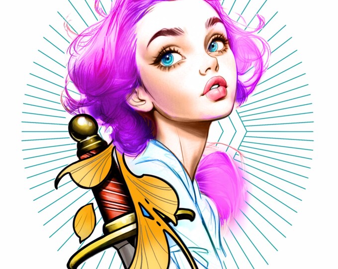 Purple Girl 13x19 Art Print - Etsy