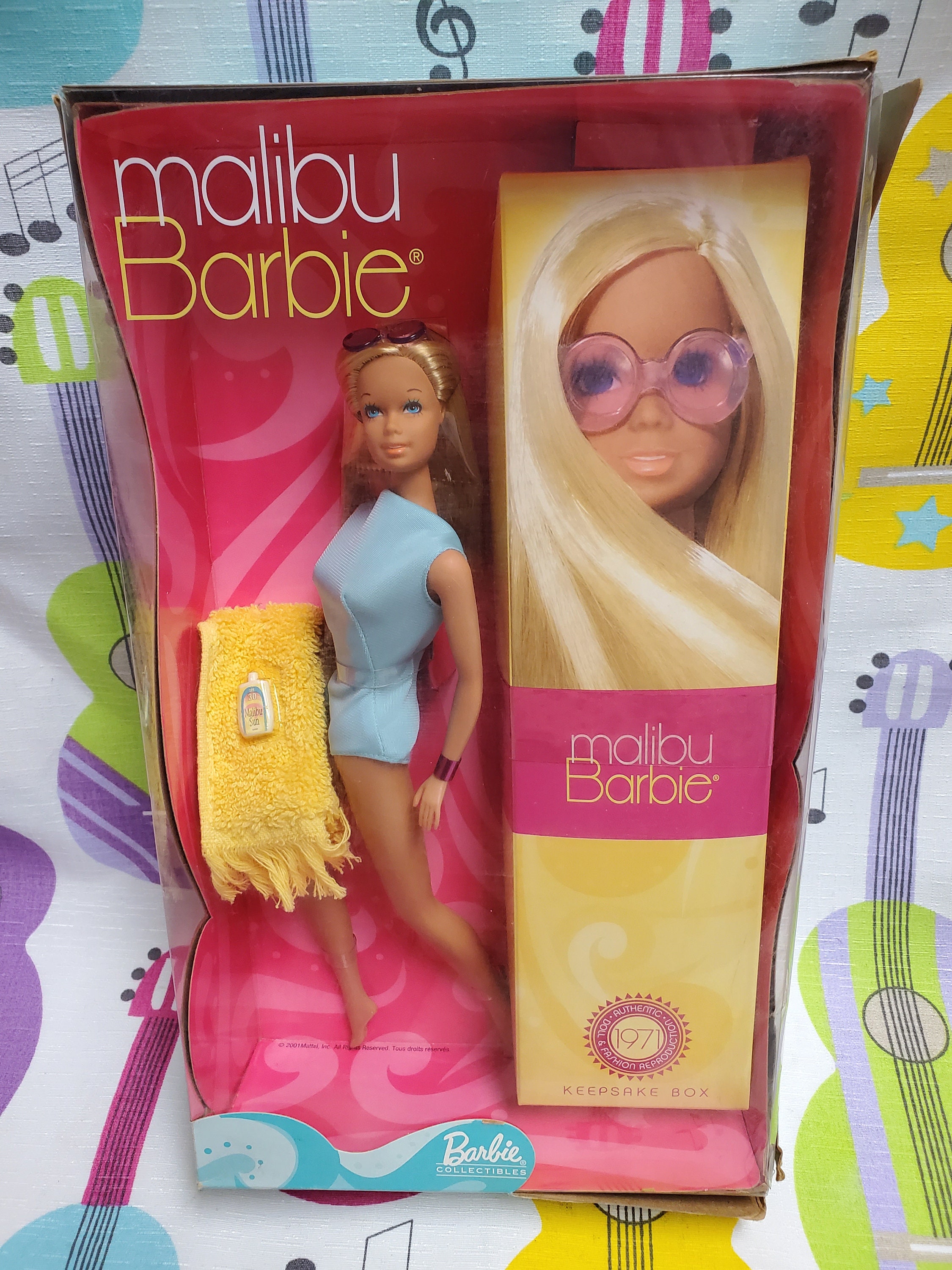 2001 Malibu Barbie Doll Reproduction Of 1971 Beach Towel Etsy