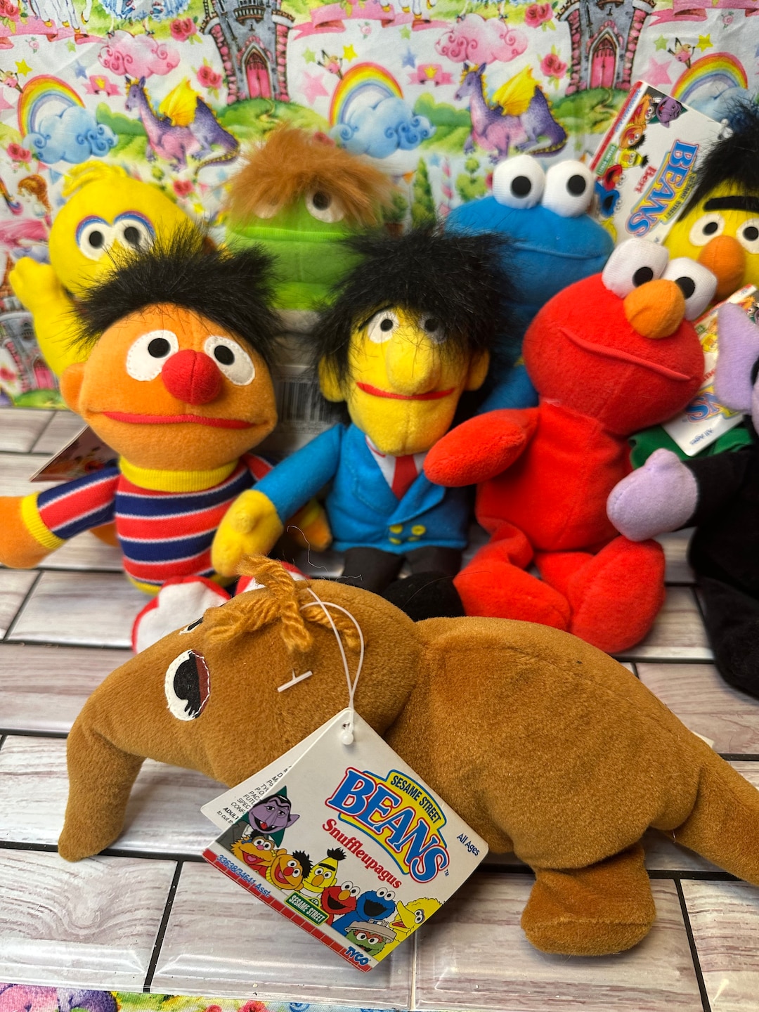 Sesame Street Bean Bag Plush Lot Big Bird Elmo Cookie Monster - Etsy