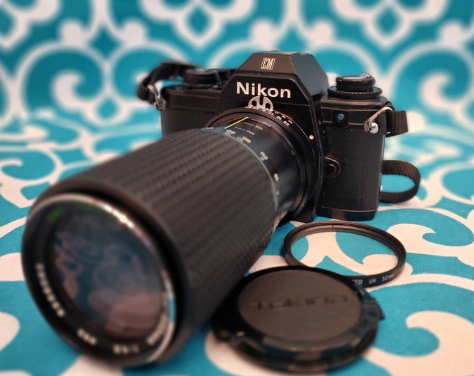 Nikon EM M90 Film Camera W/ Tokina 80mm-200mm F: 4.5 Lens SLR - Etsy