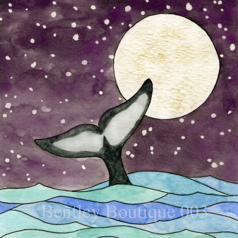 Printable Whale Paintings, Digital Download, Ocean Life - Etsy