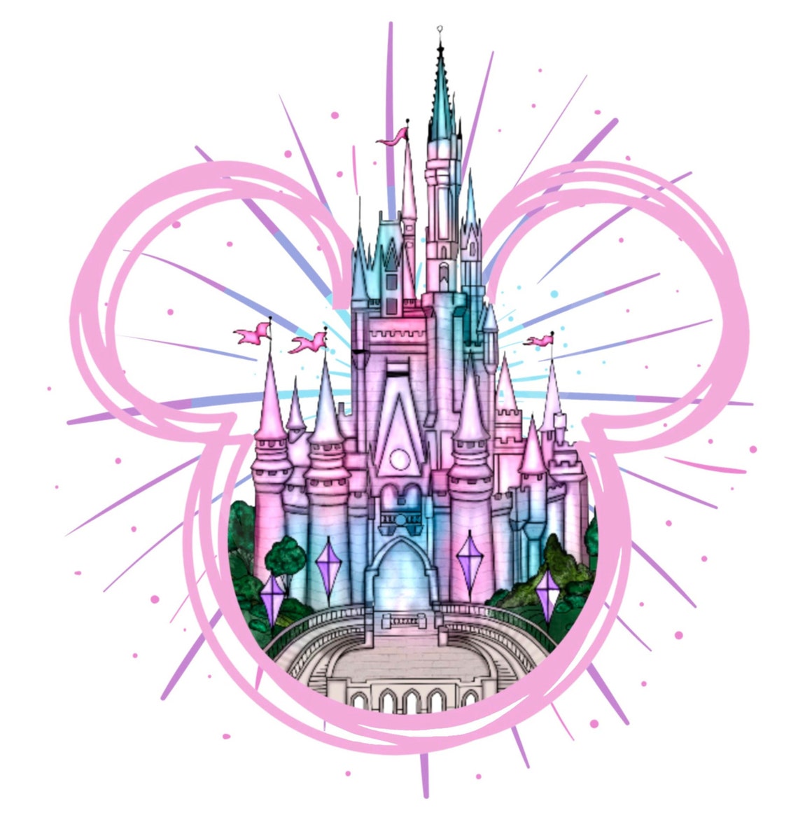 Castle Magic World Mouse Vacation Fireworks Party - Etsy