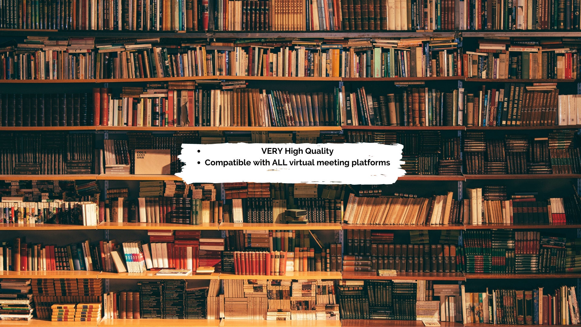 Zoom Background Library, Virtual Bookshelf, Backdrop,