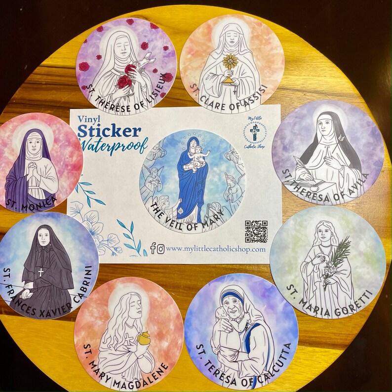 St. Clare of Assisi Waterproof Sticker | Santa Clara De Asís Calcomanía ...