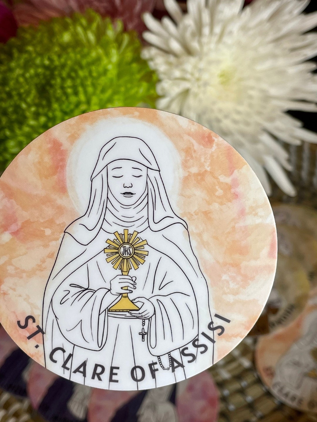 St. Clare of Assisi Waterproof Sticker | Santa Clara De Asís Calcomanía ...