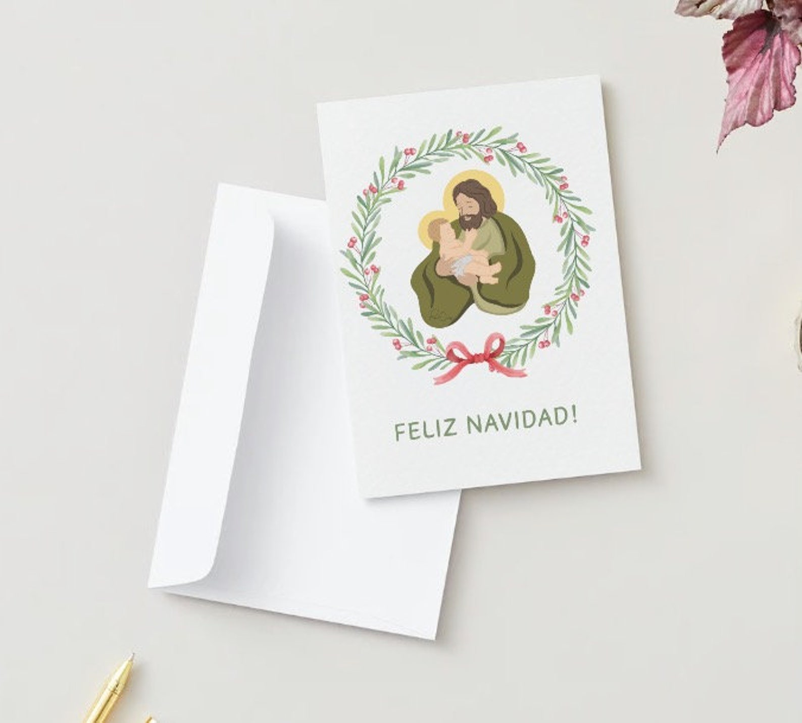 Illustrated Nativity Christmas Cards Spanish - Rocío Ortiz Designs ...