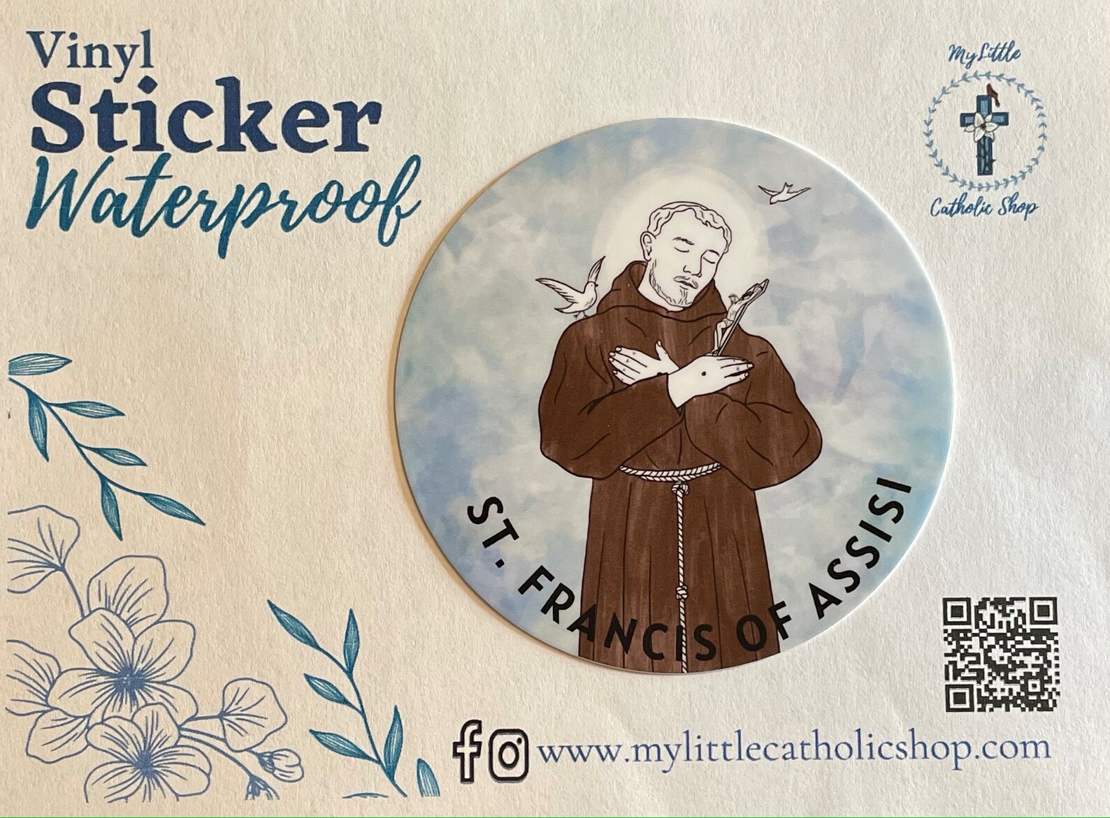 St. Francis of Assisi Waterproof Sticker | San Francisco De Asís ...