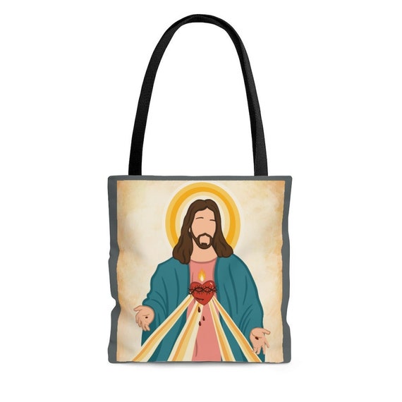 Sacred Heart of Jesus Catholic Tote Bag El Sagrado Corazón - Etsy