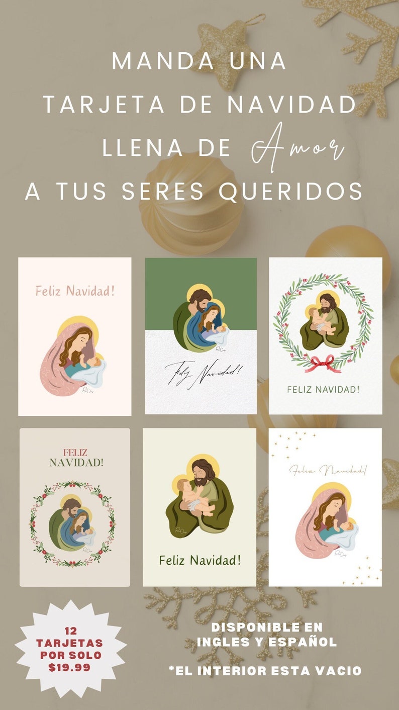 Illustrated Nativity Christmas Cards Spanish - Rocío Ortiz Designs ...
