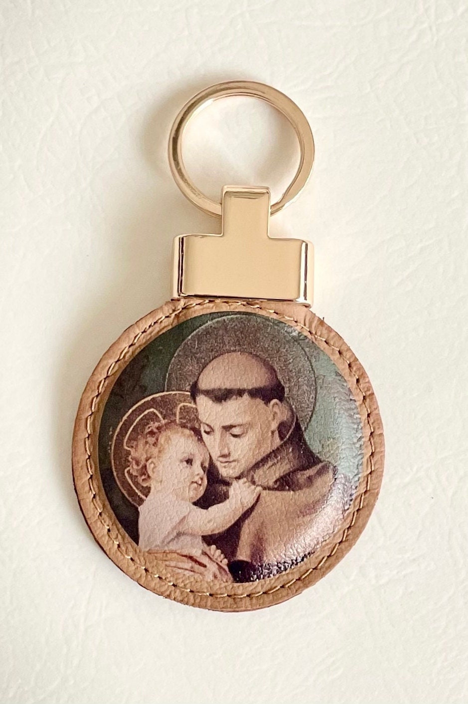 St. Anthony of Padua Leather Keychain | Llavero De Piel San Antonio De ...