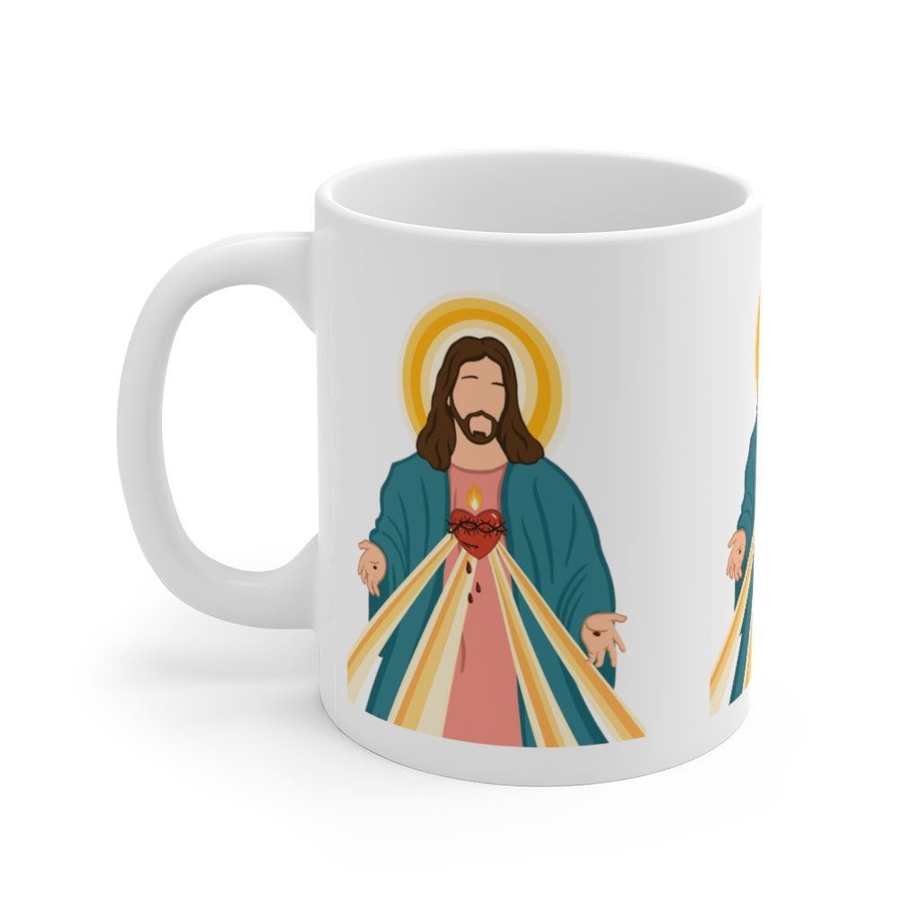 Sacred Heart of Jesus Catholic Mug | Sagrado Corazón De Jesús Taza ...