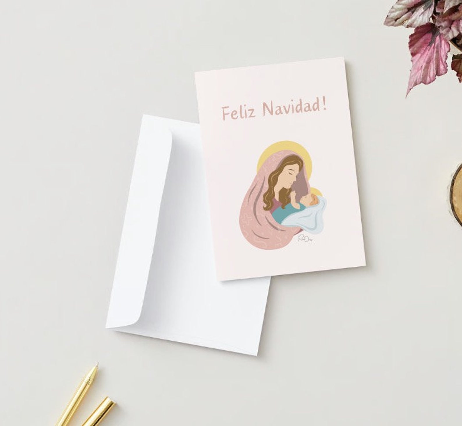 Illustrated Nativity Christmas Cards Spanish - Rocío Ortiz Designs ...