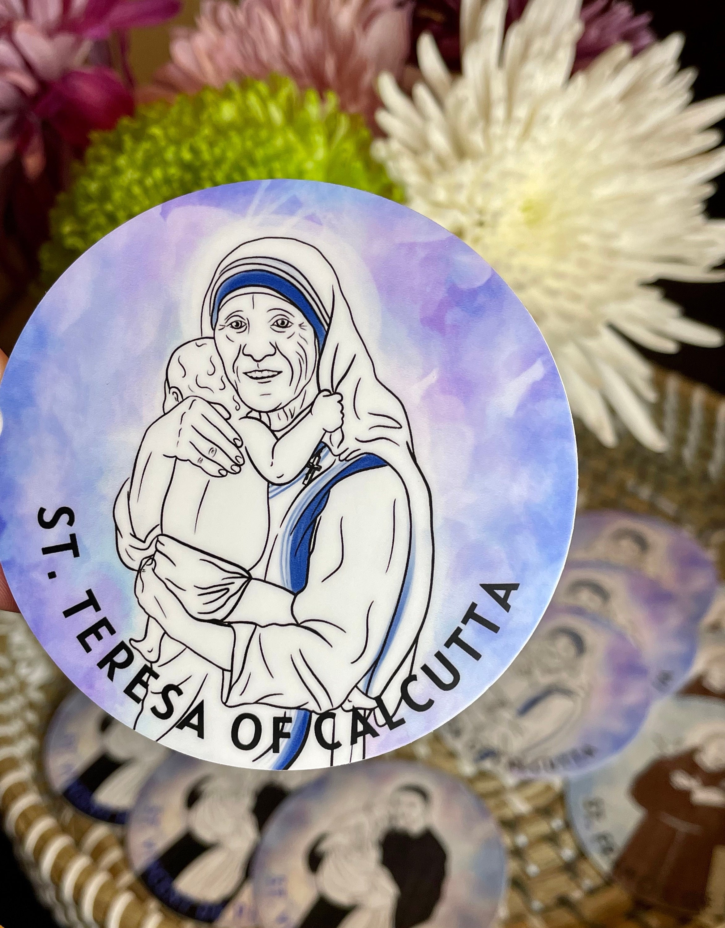 St Teresa of Calcutta Waterproof Sticker | Santa Teresa De Calcuta ...