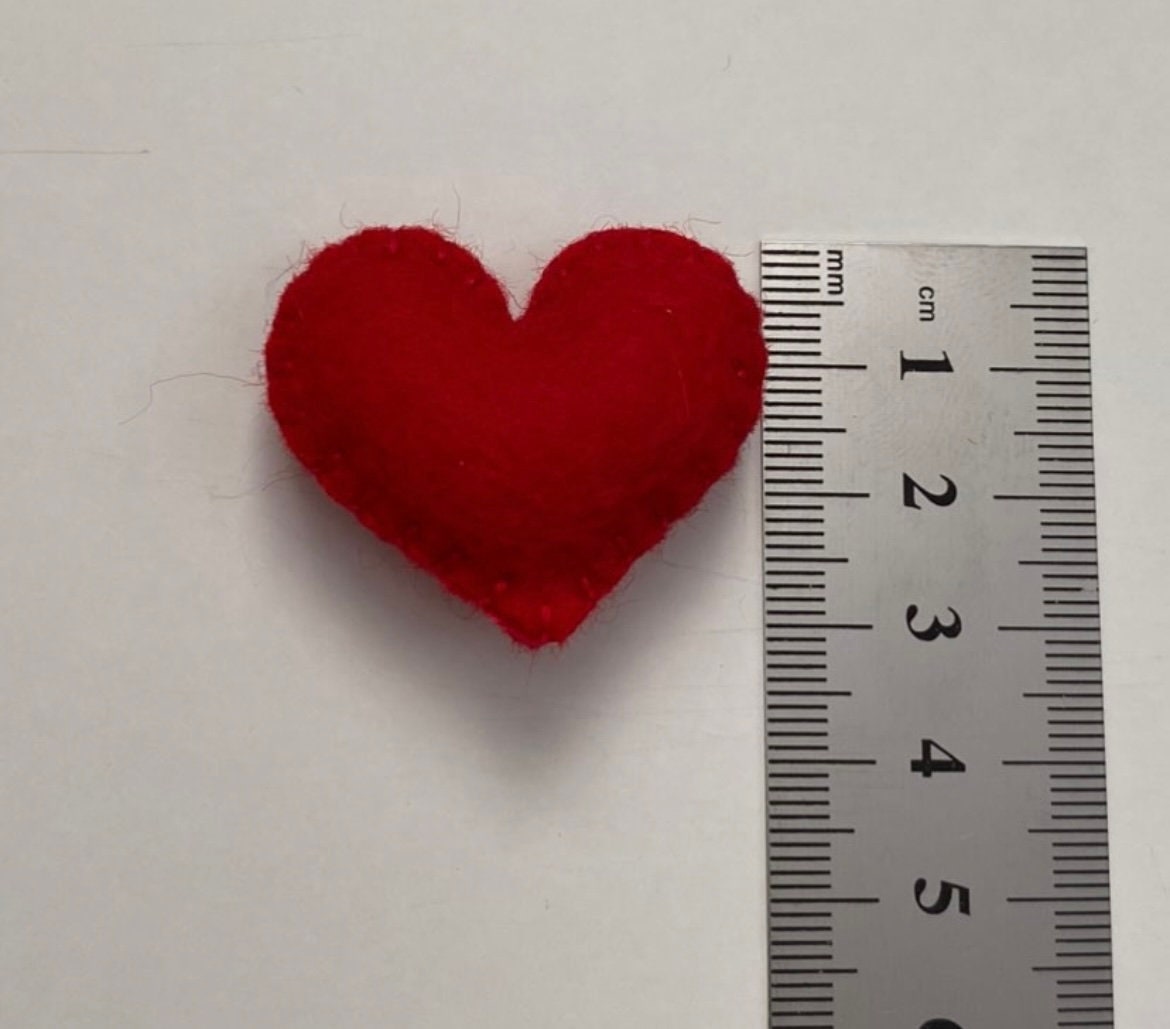 18 Bright Rainbow Wool Felt Hearts Garland - Etsy