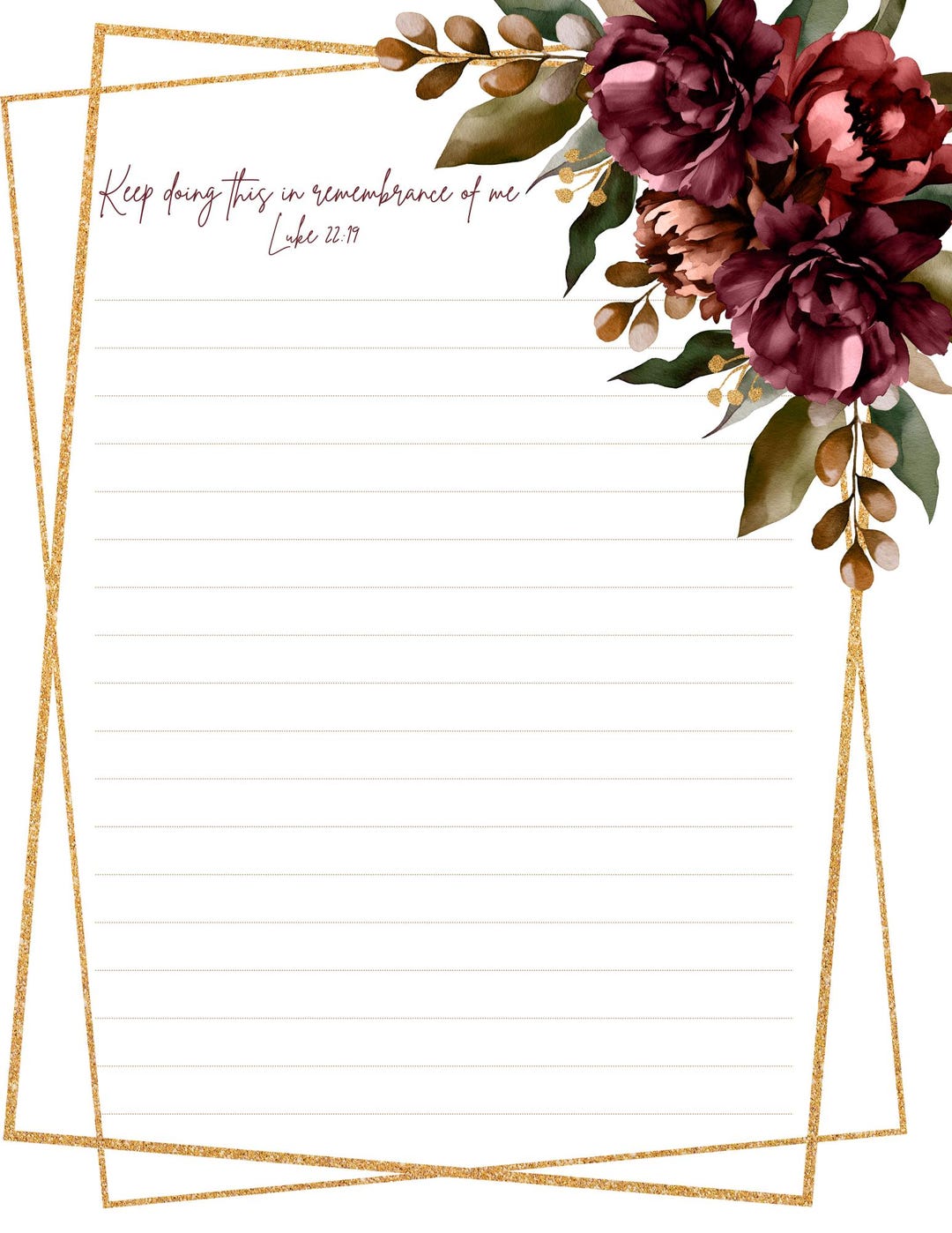 Pack of 25 Sheets of Letter Writing Memorial Paper for Jehovah's ...