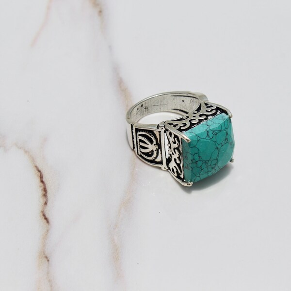Large Turquoise Ring - Etsy