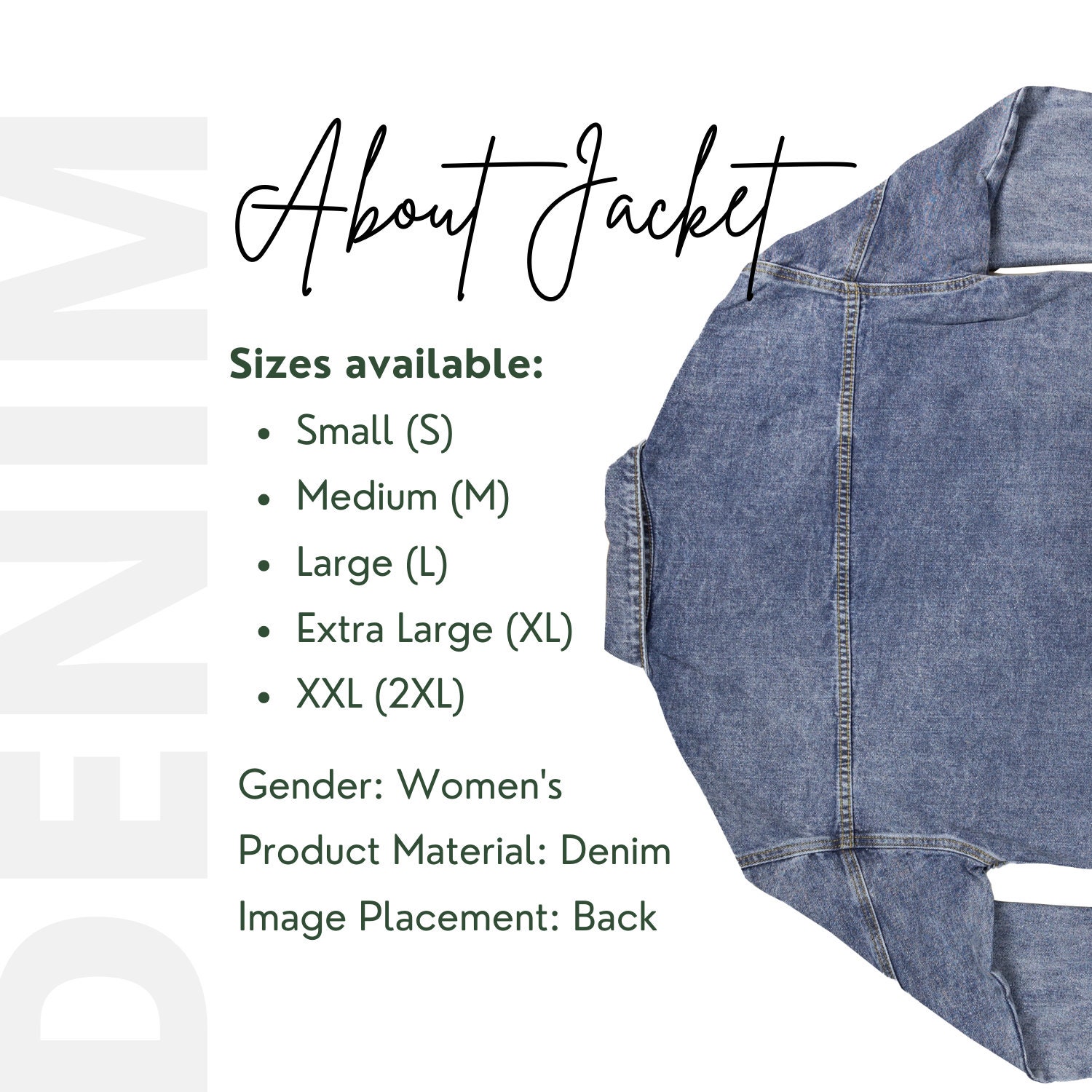 Sunflower Butterfly Denim Jacket: Back Print Boyfriend Style - Etsy