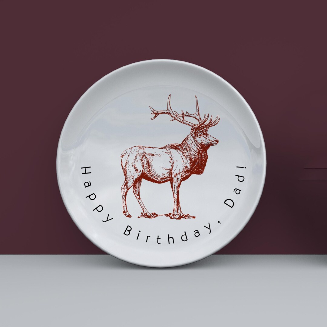 Deer Hunter Plate, Custom Birthday Plate, Unique Dinner Plate, Deer ...