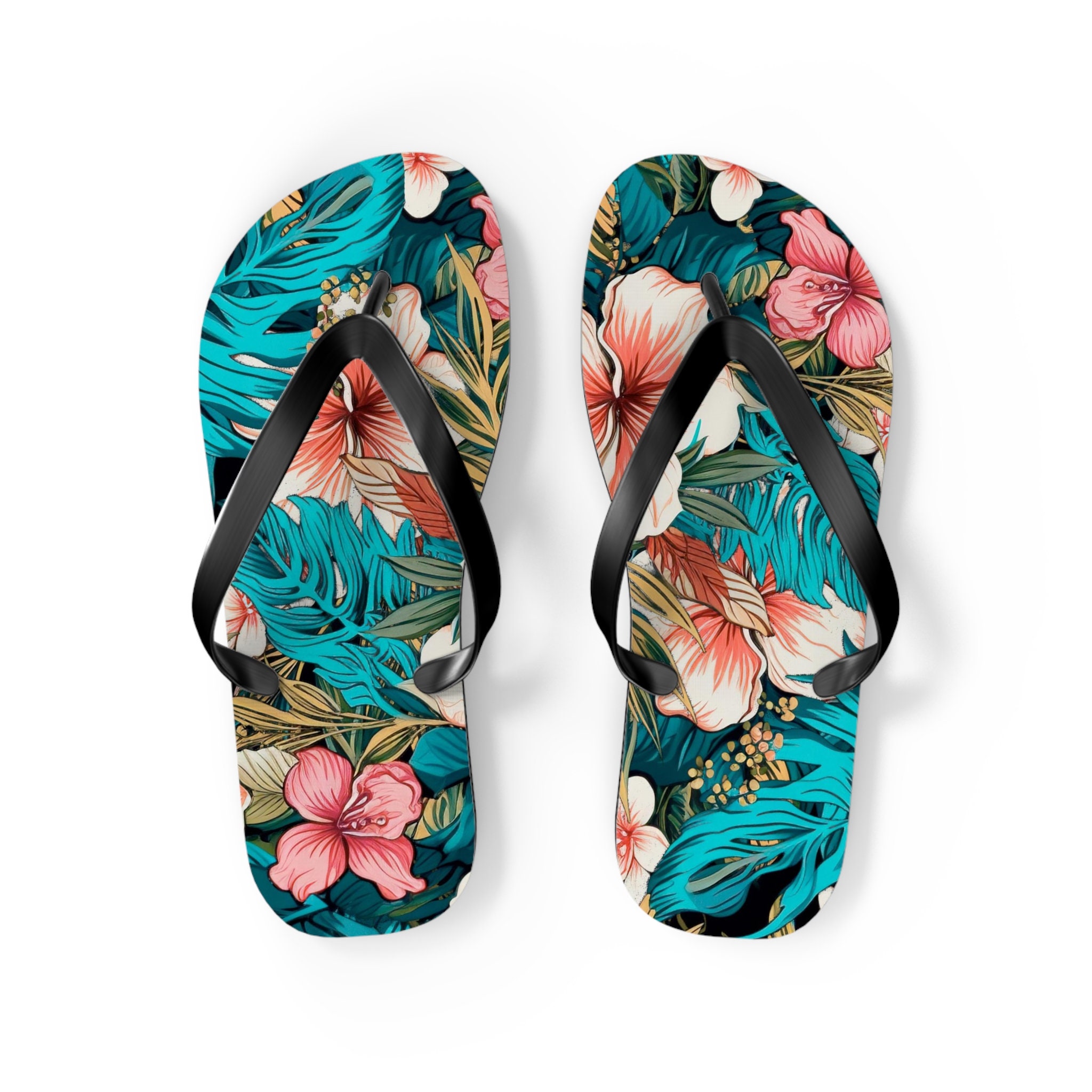 Hibiscus Flower Flip Flops, Unique Flip Flops, Gift Flip Flops for ...