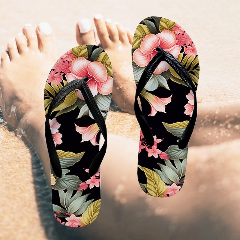 Flower Flip Flops - Etsy