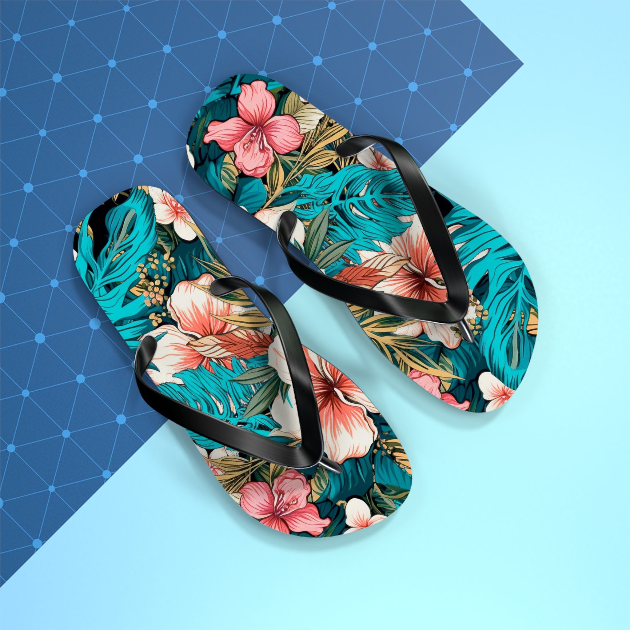Hibiscus Flower Flip Flops, Unique Flip Flops, Gift Flip Flops for ...