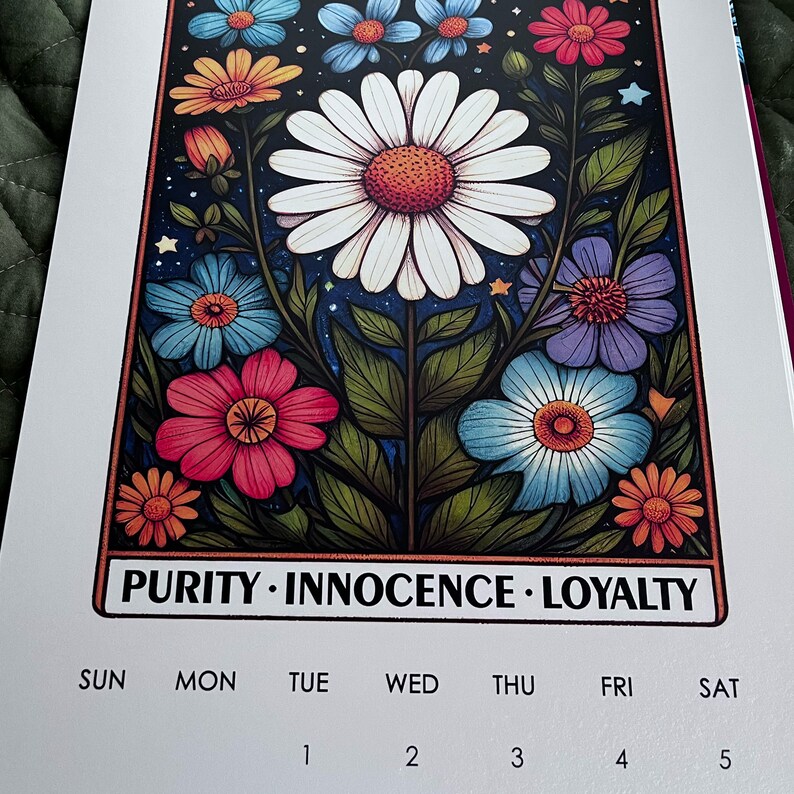 Tarot Birth Flower Calendar, Full Year 2025 Birth Flower 12 Months ...