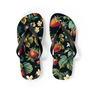 Strawberry Flipflops, Wedding Slippers, Hawaiian Sandals, Summer Shoes ...