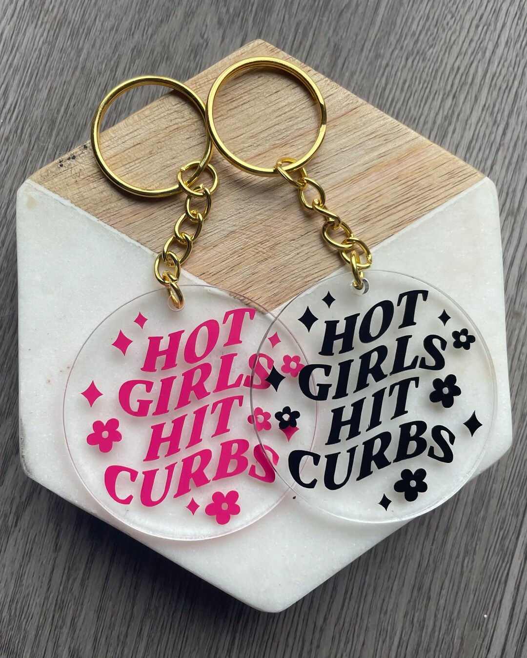 Hot Girls Hit Curbs Keyring / Hot Girls Key Chain / Trendy Keychain ...