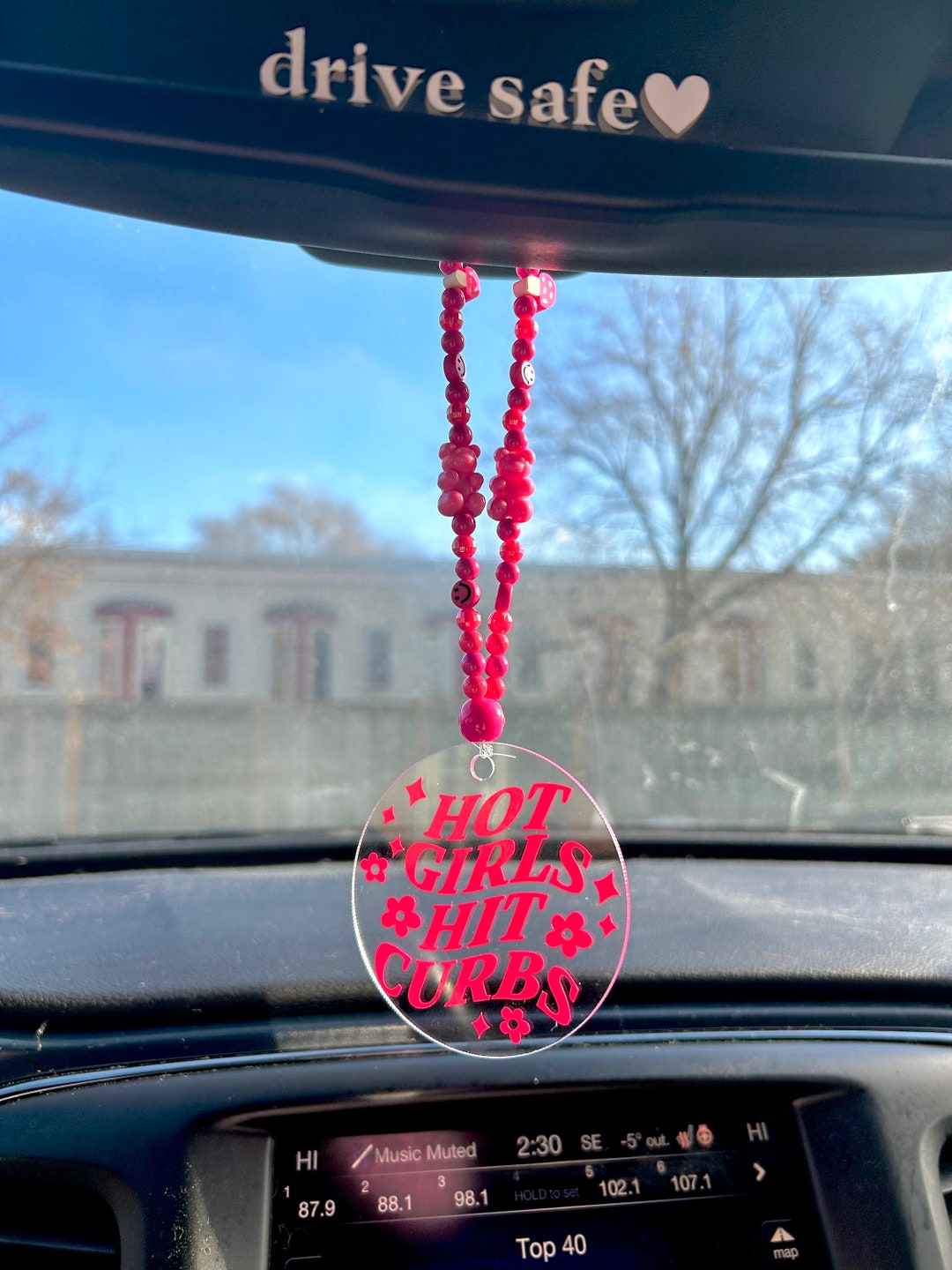 Hot Girls Hit Curbs Beaded Rear View Mirror Decor / Car Accessory ...
