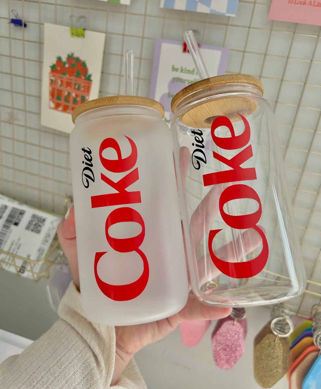 DIET COKE Libbey Can Glass 16 Oz | Iced Coffee Cup | Trendy Can Glass ...