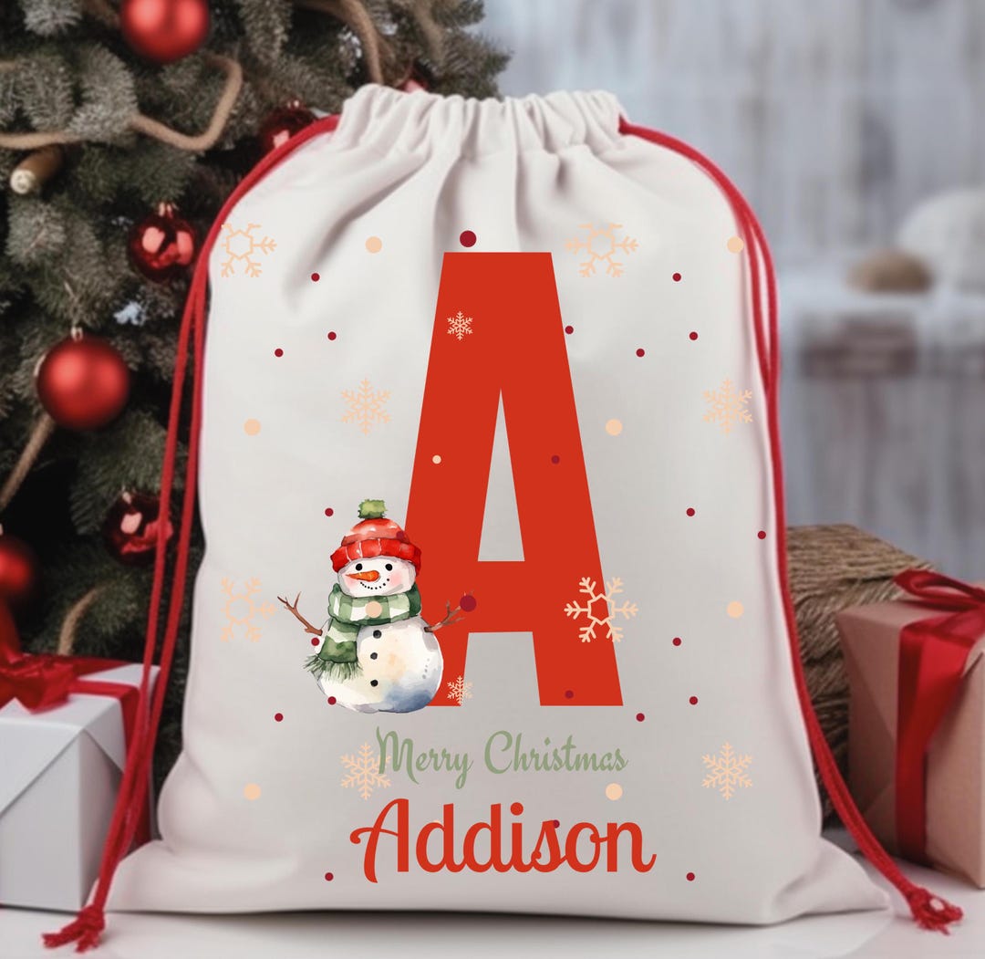Personalized Santa Bag, Kids Santa Sac, Custom Christmas Gift, Holiday ...