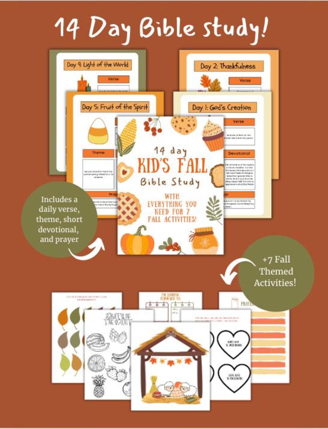 Bible Study + Activity Guide Fall/thankfulness Theme (14 Days + 7 ...