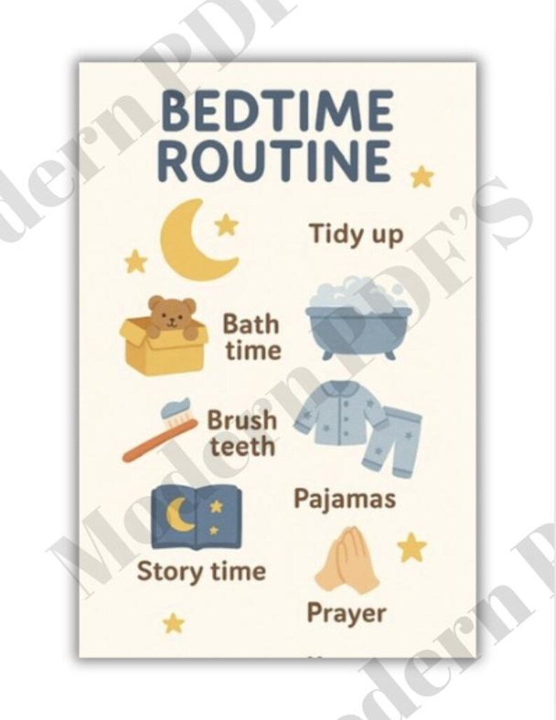 Christian Toddler Bedtime Routine Poster - Digital Download - Etsy