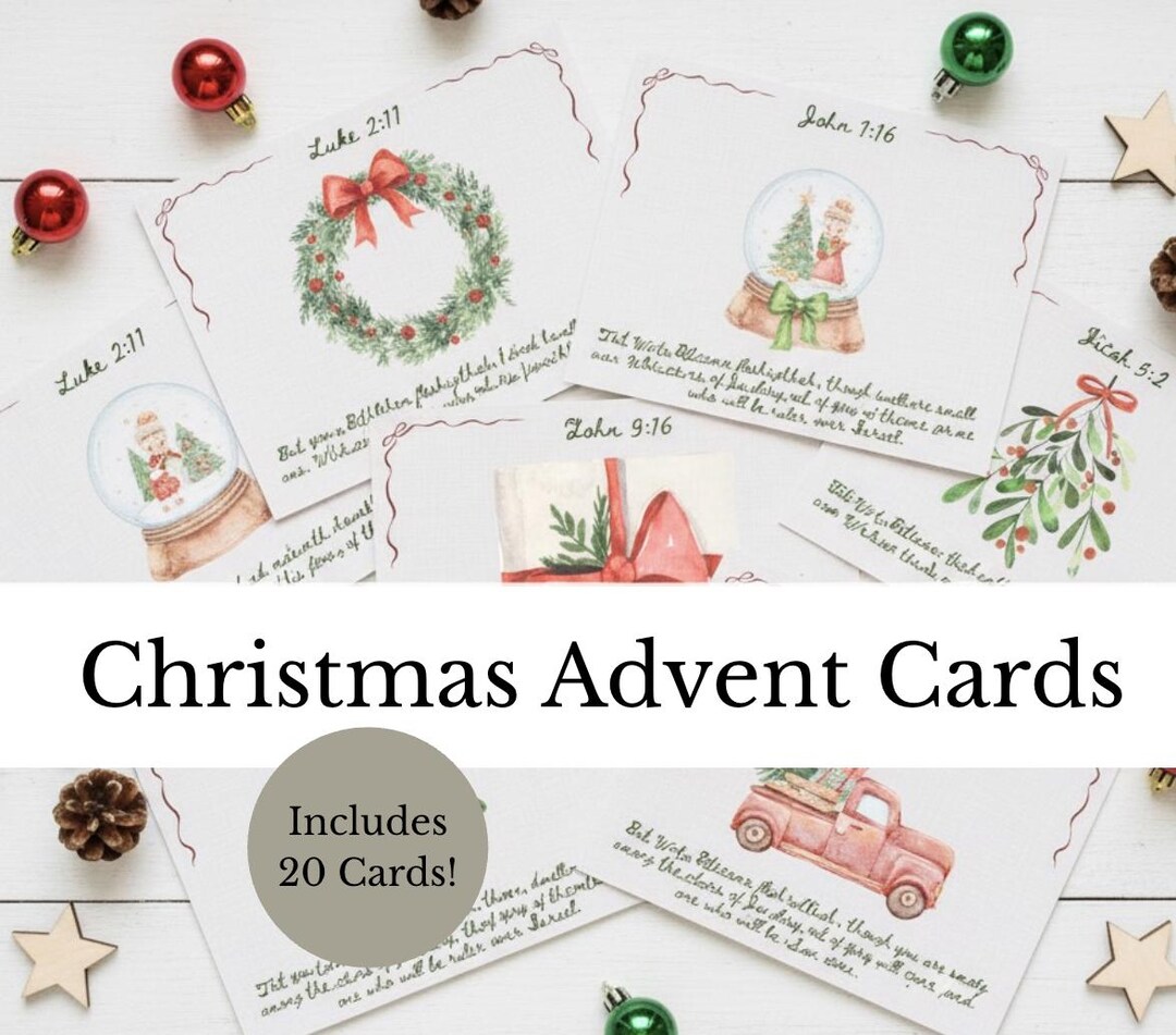 Christmas Scripture Cards | Printable Bible Verse Set | Christian ...