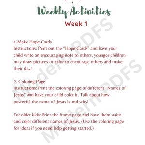 Advent Plan + Activity Guide for Kids! Digital Download - Etsy