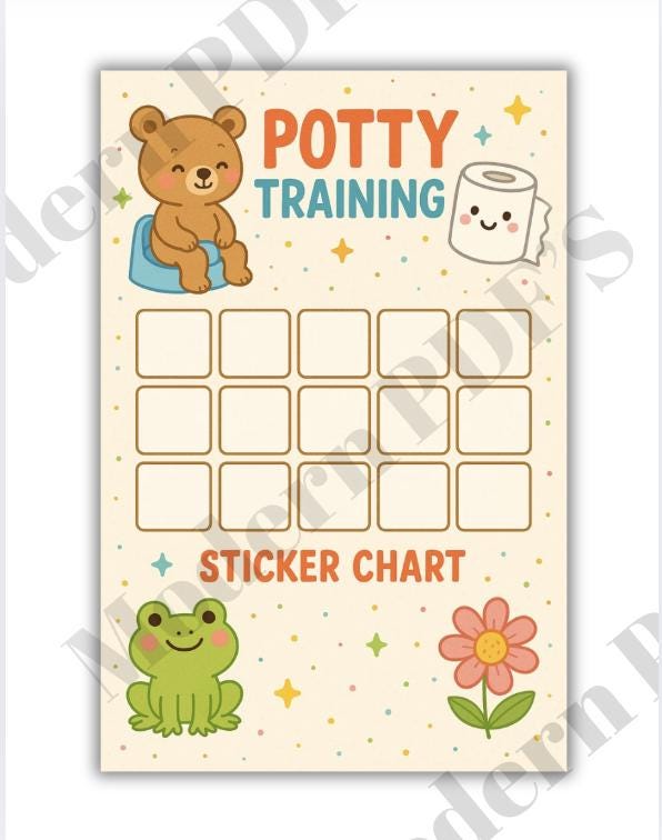 Potty Training Sticker Chart - Digital Download - Etsy