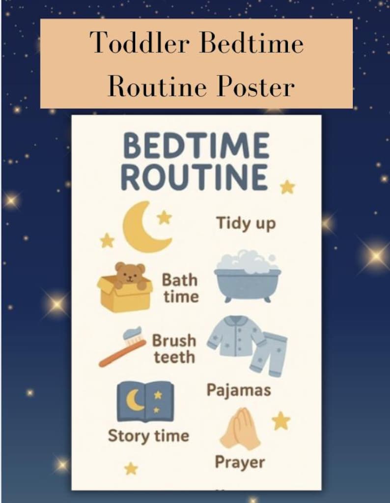 Christian Toddler Bedtime Routine Poster - Digital Download - Etsy