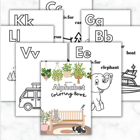 Children's Alphabet Coloring Book: A-Z - Etsy