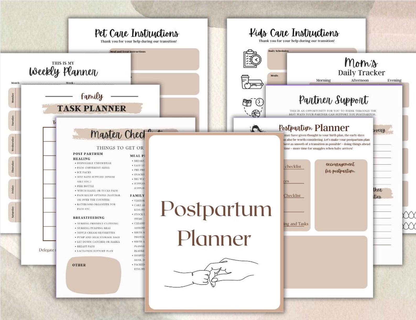 Birth and Postpartum Planner- Printable Birth Essentials - Etsy