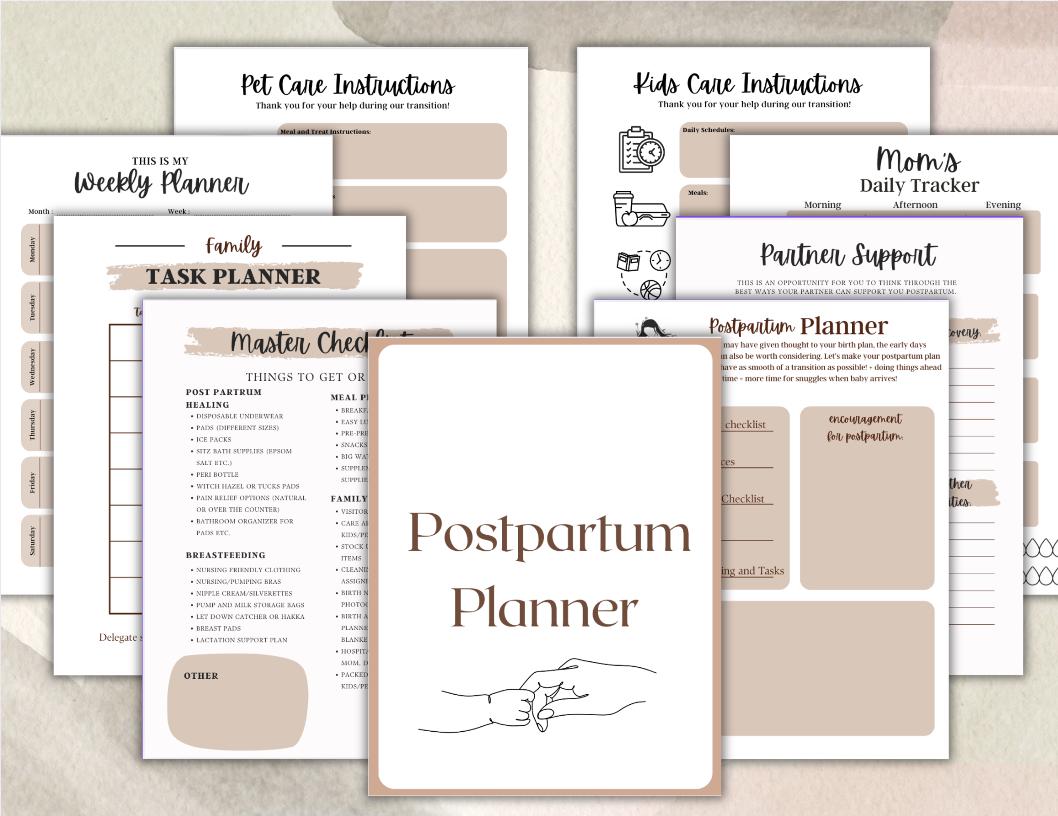 Birth and Postpartum Planner- Printable Birth Essentials - Etsy