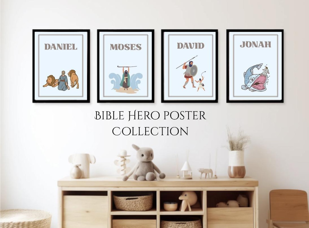 Bible Hero's Poster Collection -digital Download, Moses, Noah, David ...
