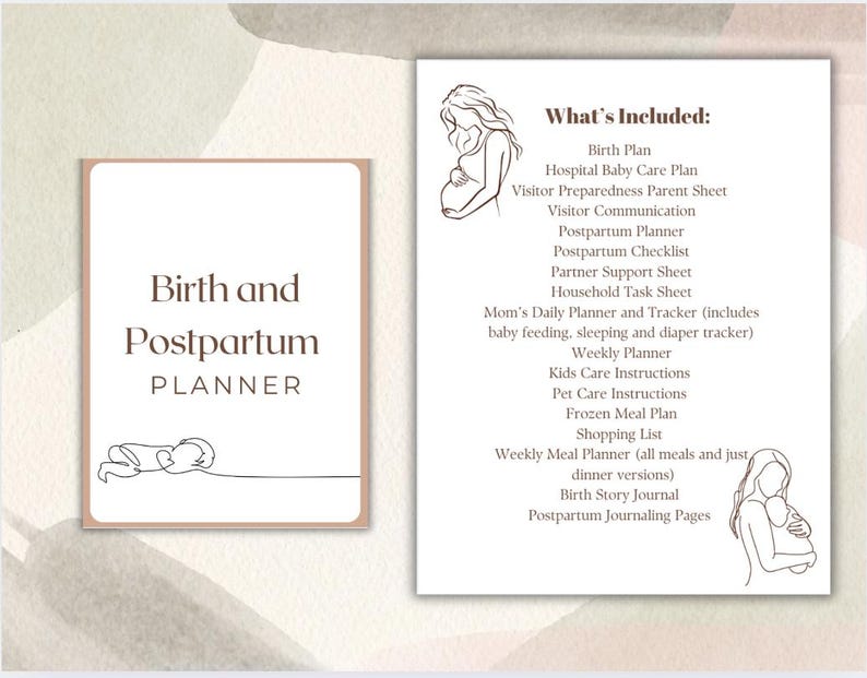 Birth and Postpartum Planner- Printable Birth Essentials - Etsy