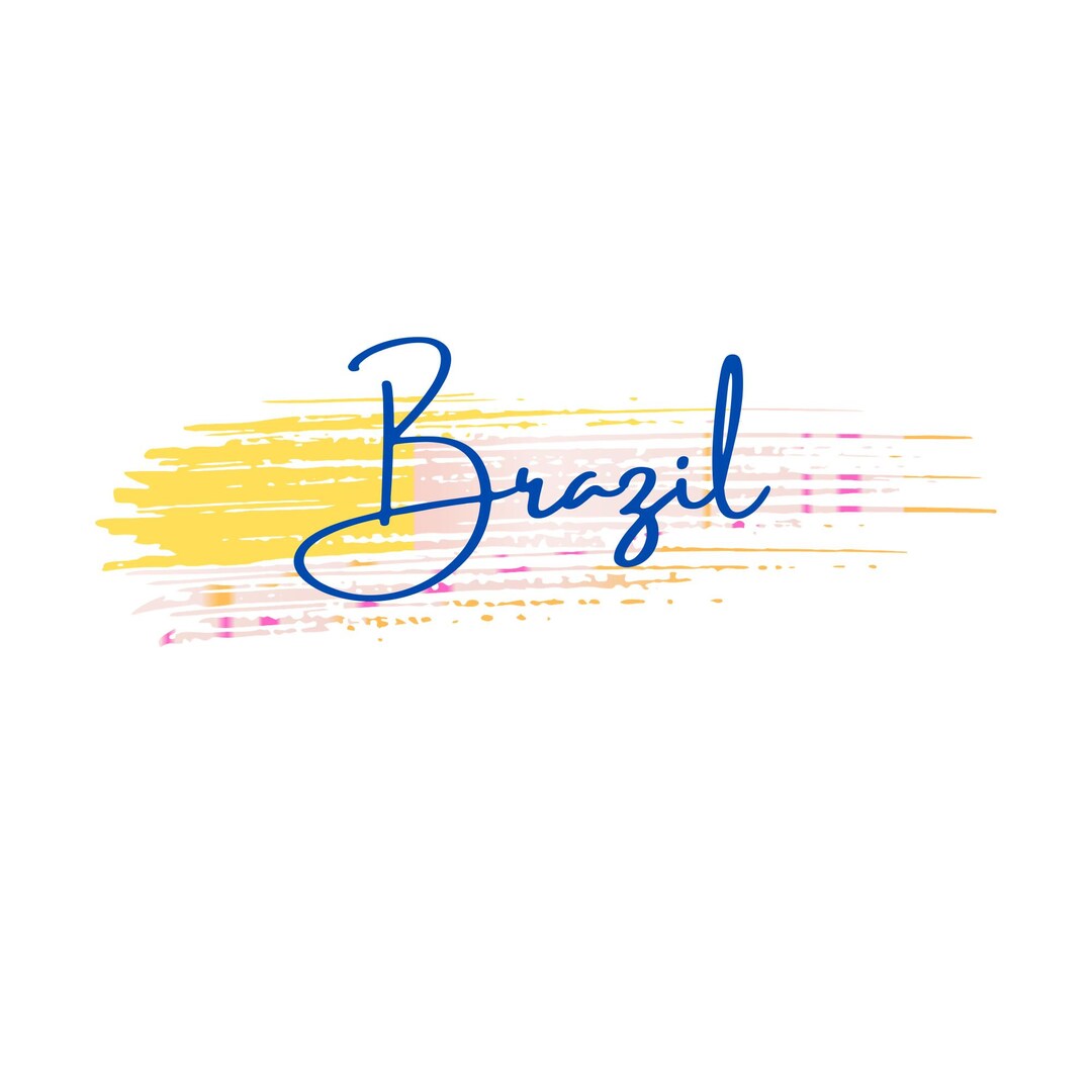 Digital PNG Download: Brazil Flag Doodle Letters for Creative - Etsy
