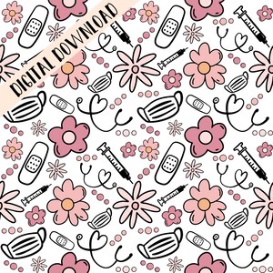 Medical Seamless Pattern Healthcare Digital Background - Etsy