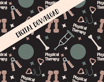 Physical Therapy Doctor Medical Digital Seamless Pattern for Fabrics ...