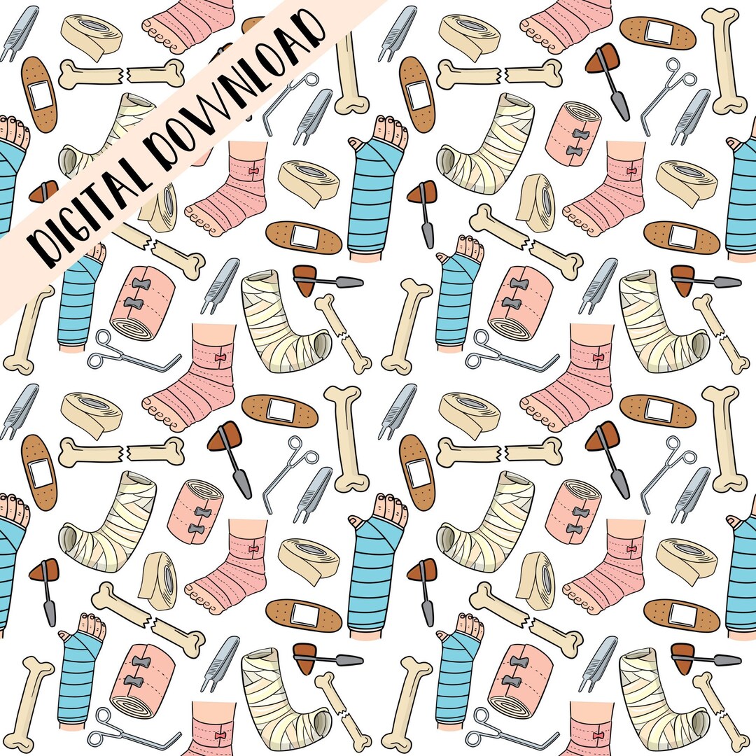 Nursing PNG File, Medical Seamless Pattern, Orthopedic Seamless Pattern ...