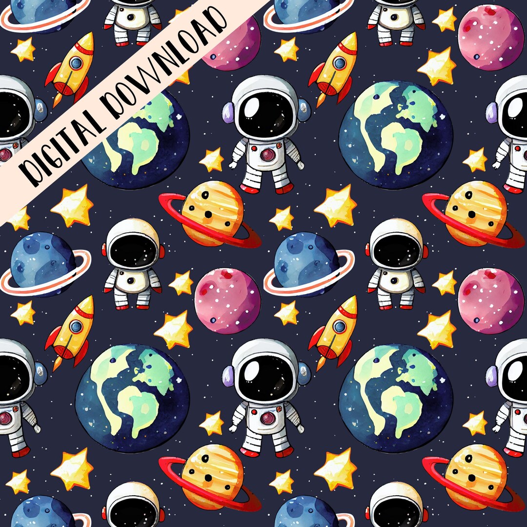 Seamless Pattern Kids, Space Seamless Pattern Png - Etsy