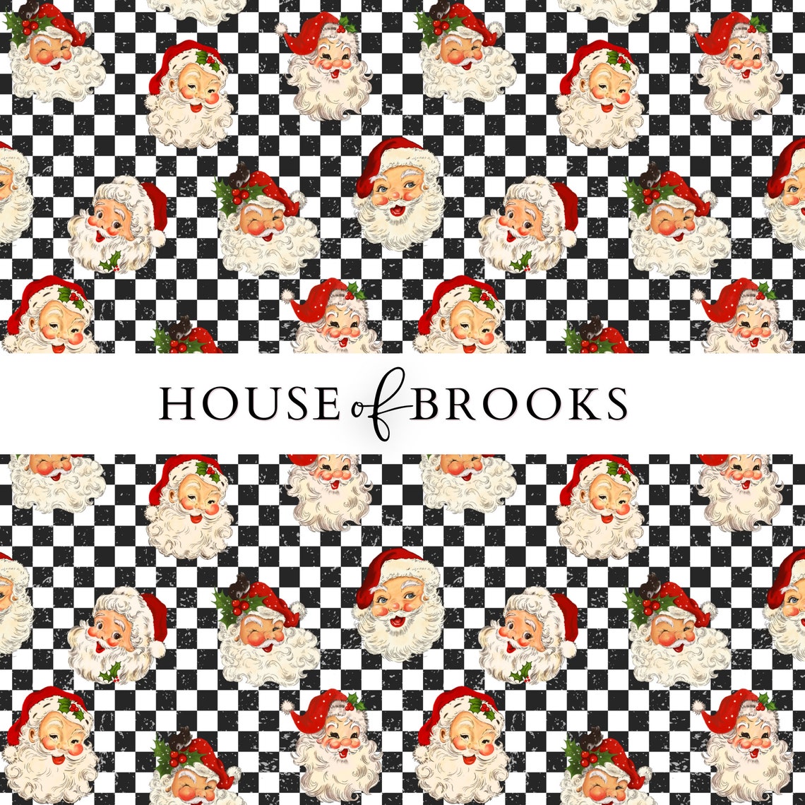 Vintage Santa Seamless Pattern, Christmas Digital Paper Download, Santa ...