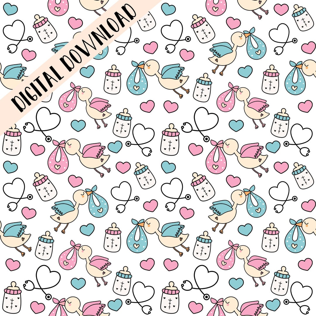 Nursing PNG File, Medical Seamless Pattern, Labor and Delivery Seamless ...