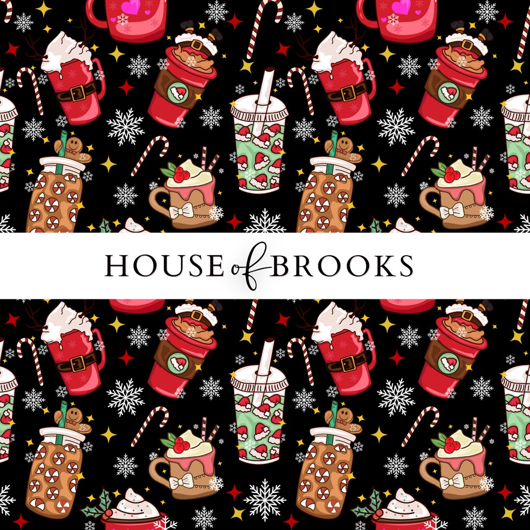 Christmas Coffee Seamless Pattern, Festive PNG (digital Download) - Etsy